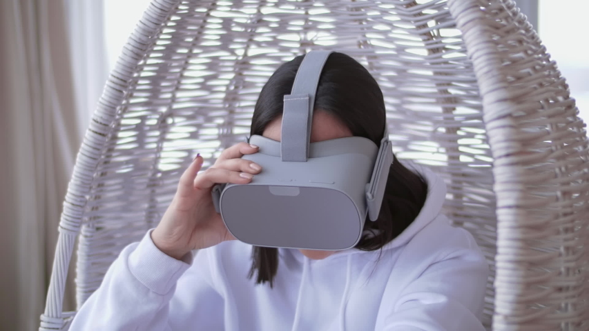 hypnotized asian woman vr glasses life Stock Footage Video (100% ...