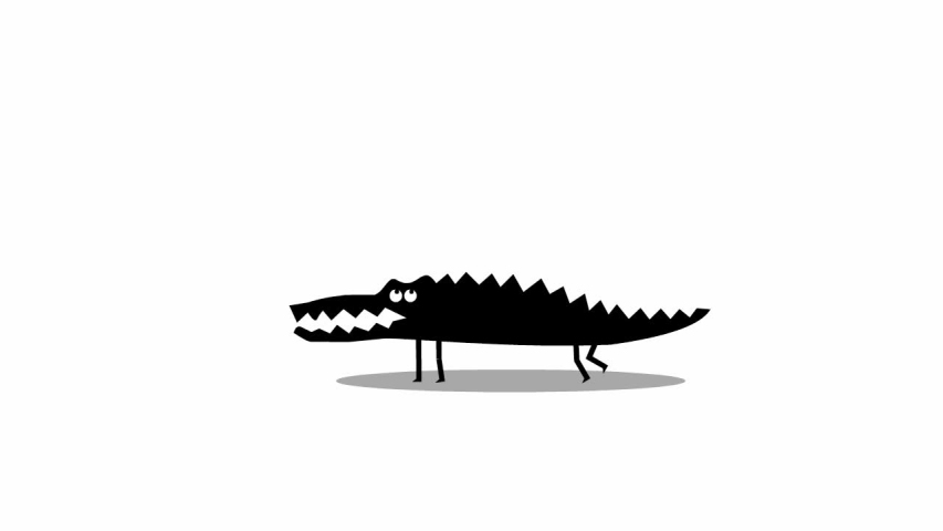 Crocodile icon Line Drawing Animation Transparent Background Vector ...