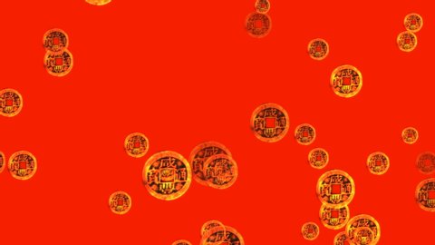 Coins Animated On Red Background Stock Footage Video (100% Royalty-free ...