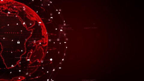 Red Color Technology Network Data Connection Stock Footage Video (100% ...
