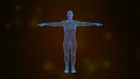 3d Avatar Showing Holographic Projection Man Stock Footage Video (100% ...