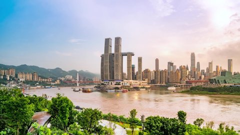 Chongqing Architectural Landscape Urban Skyline Stock Footage Video ...