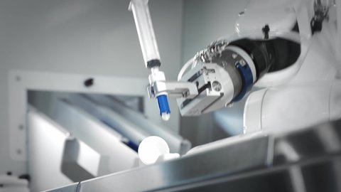 Innovative Arms Robotic Arm Make Injection Stock Footage Video (100% ...