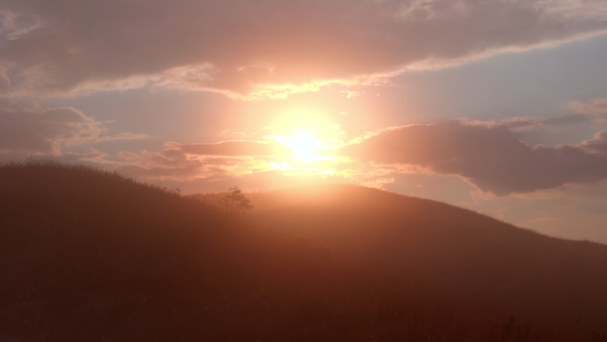 Shining sunset behind the hill image - Free stock photo - Public Domain ...