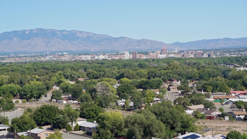 aerial view albuquerque cityscape new mexico Stock Footage Video (100% ...