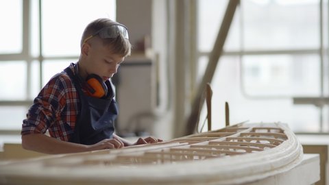 Side View Medium Shot Skilled Boy Stock Footage Video (100% Royalty ...