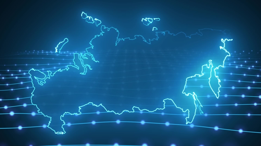 animated loop background russia digital map Stock Footage Video (100% ...