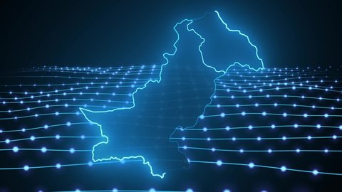 Animated Loop Background Pakistan Digital Map Stock Footage Video (100% ...