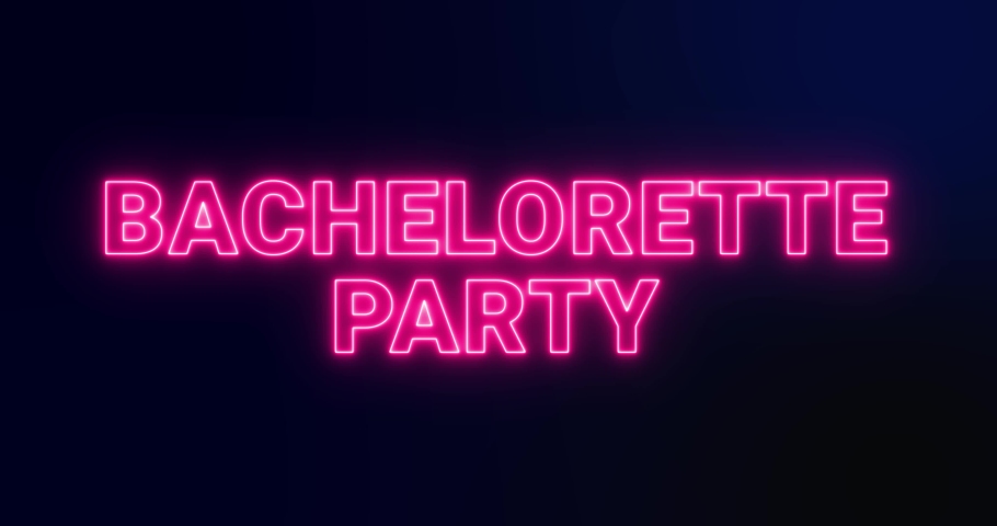 flickering bachelorette party neon sign on Stock Footage Video (100% ...