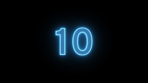 Number 10 Neon Light Background Video Stock Footage Video (100% Royalty ...