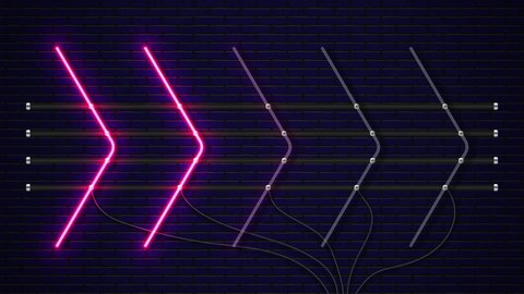 Glowing Blinking Neon Arrow Neon Sign Stock Footage Video (100% Royalty ...