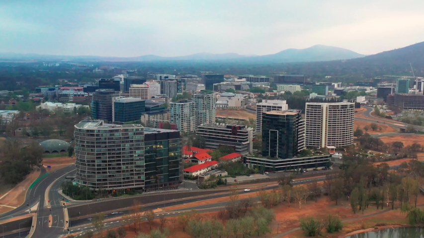 panoramic aerial view canberra city capital Stock Footage Video (100% ...