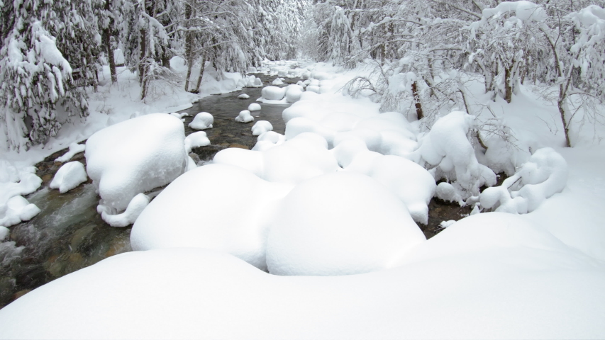 snowshoe trail view snowy pacific northwest Stock Footage Video (100% ...