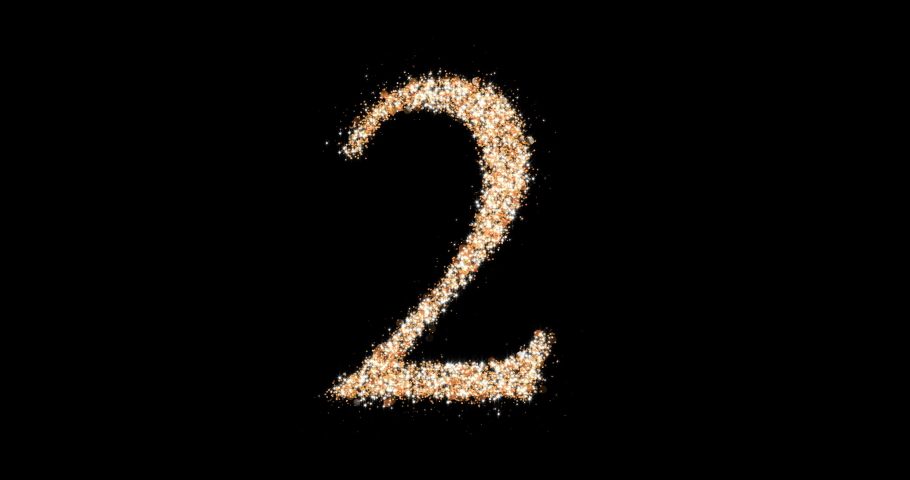 gold glitter number 2 loop figure Stock Footage Video (100% Royalty ...