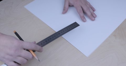 Male Hand Drawing Line Pencil Metal Stock Footage Video (100% Royalty ...