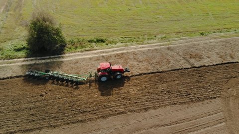 Aerial Shot Side View Farmer On Stock Footage Video (100% Royalty-free ...