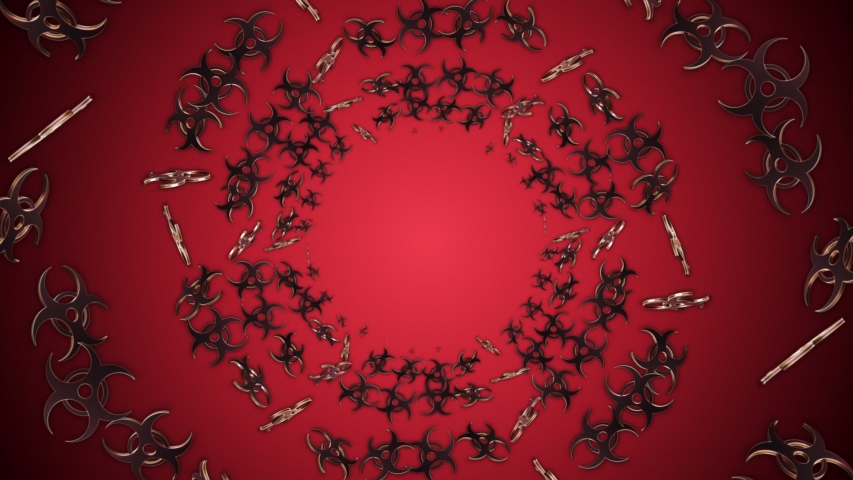 biohazard symbol rings radiation hazard danger Stock Footage Video (100 ...