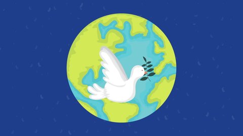 Human Rights Animation Planet Earth Dove Stock Footage Video (100% ...
