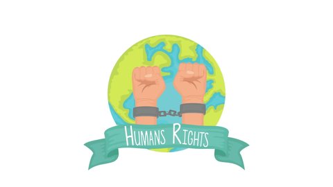 Human Rights Animation Handcuffed Hands 4k Stock Footage Video (100% ...