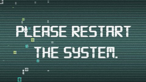 Please Reboot Text Digital Noise Glitch Stock Footage Video (100% ...