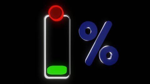 Low Battery Animation Battery Recharging Seameless Stock Footage Video ...