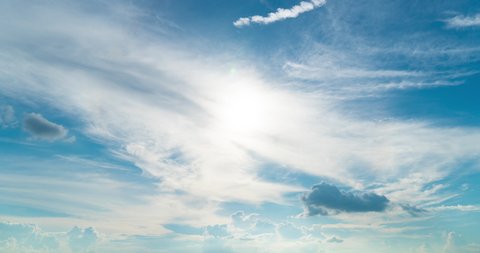 Slightly Line Clouds Covered Sun Stock Footage Video (100% Royalty-free ...