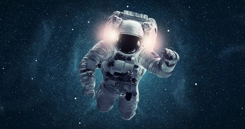 Animation Astronaut Flying Space Galaxy Stars Stock Footage Video (100% ...
