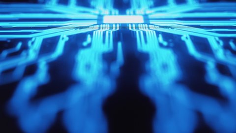 Digitalization Concept Computer Screen Activates Shows Stock Footage ...