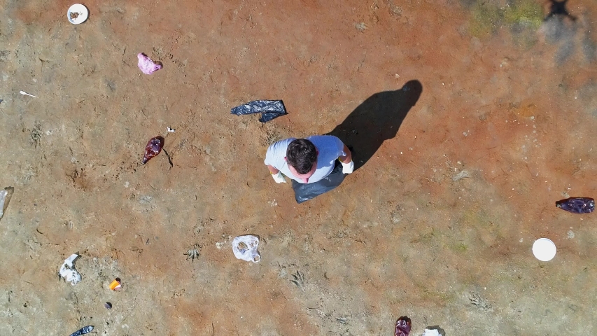 Aerial Top View of Man Stock Footage Video (100% Royalty-free ...