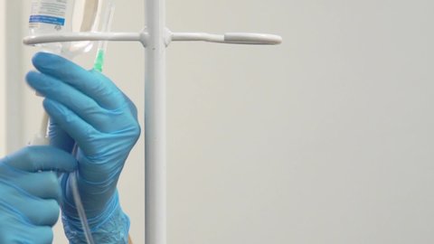 Doctor Prepares System Dropper Solution Stock Footage Video (100% ...