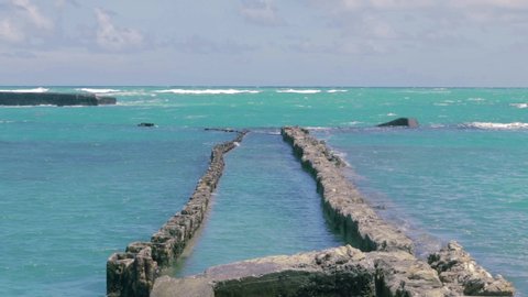 Destroyed Old Bridge Beach Stock Footage Video (100% Royalty-free ...