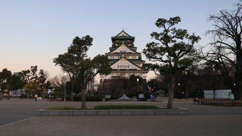 White Facade Historic Shogun Osaka Castle Stock Footage Video (100% ...