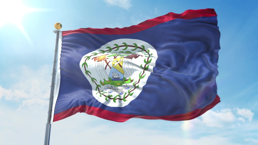 Belize Flag Waving in the Stock Footage Video (100% Royalty-free ...