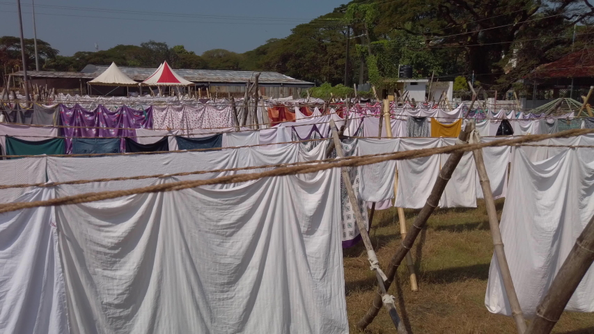 laundry project kerala india drying clothes Stock Footage Video (100% ...