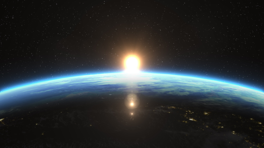 beautiful view sun rising over planet Stock Footage Video (100% Royalty ...