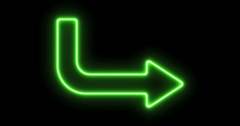 4k Green Color Neon Arrow Animation Stock Footage Video (100% Royalty ...