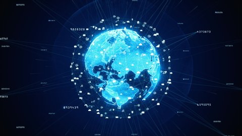 4k Digital Cyberspace Digital Data Network Stock Footage Video (100% ...