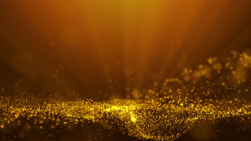 gold colour abstract moving particle background Stock Footage Video ...