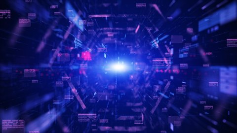 4k Digital Cyberspace Digital Data Network Stock Footage Video (100% ...