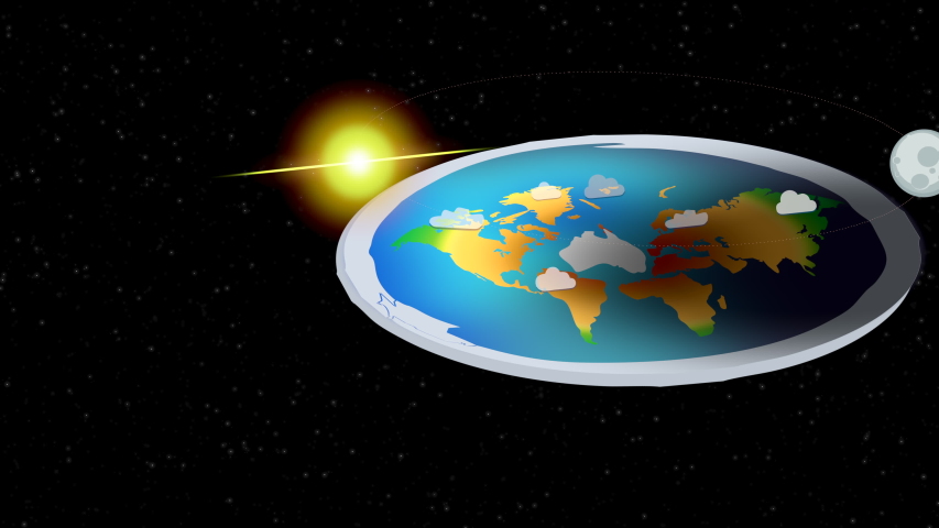 motion illustration flat earth floating space Stock Footage Video (100% ...