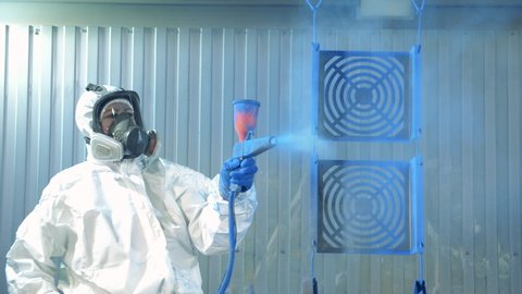 Industrial Painting Process Painting Factory Facility Stock Footage ...