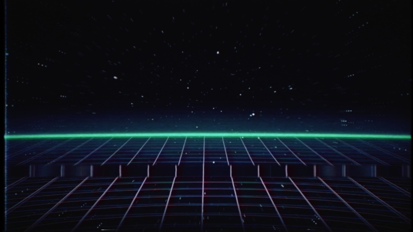 synthwave wireframe net top and bottom 80s Retro Futurism Background 3d illustration render ...