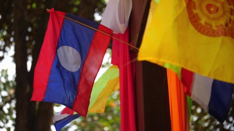 Laos flag Stock Video Footage - 4K and HD Video Clips | Shutterstock