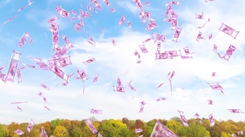 indian money falling sky two-thousand note Stock Footage Video (100% ...