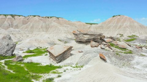 Rock Formations Toadstool State Park Aerial Stock Footage Video (100% ...