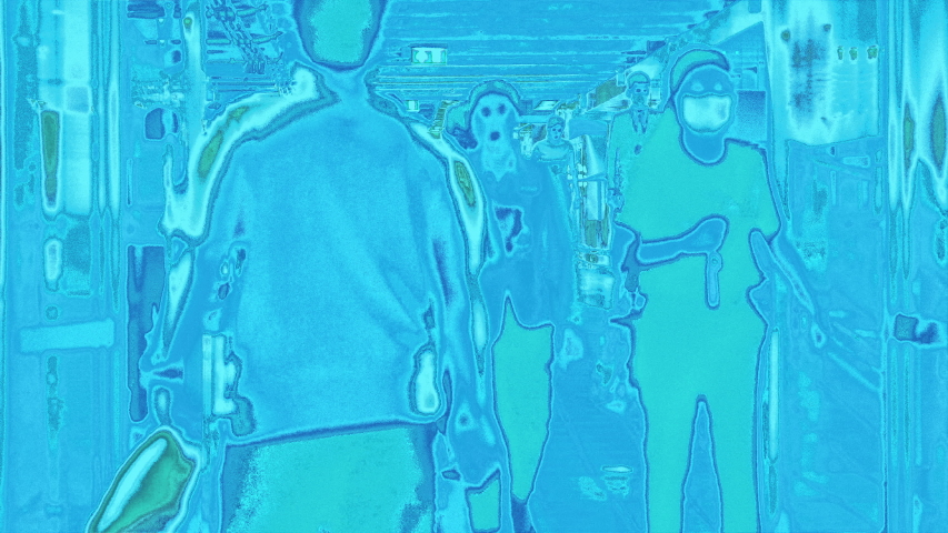 Thermal Imaging Simulation Scanning Body Stock Footage Video (100% ...