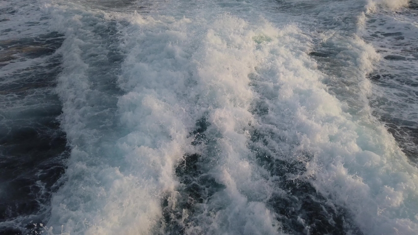 wave caused by ship while sailing Stock Footage Video (100% Royalty ...