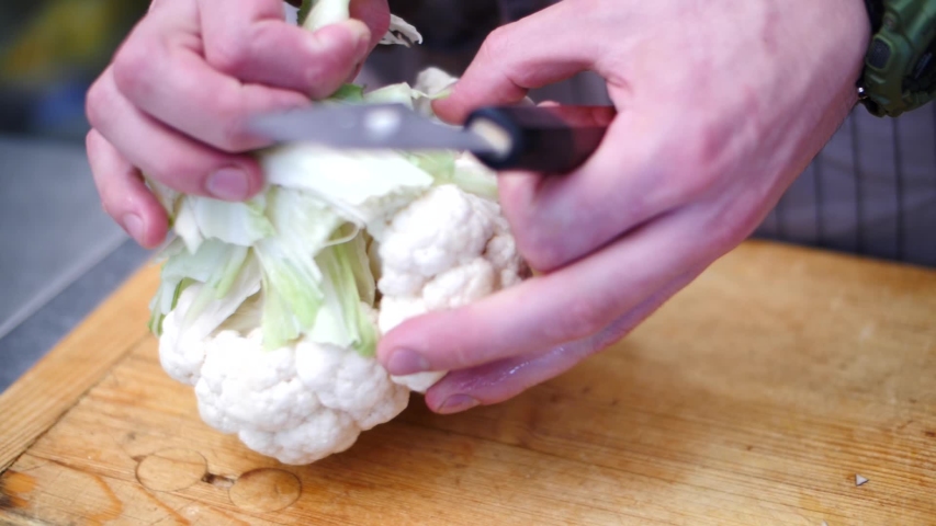 Vegetable Being Sliced Chopped Into Small Stock Footage Video (100% ...