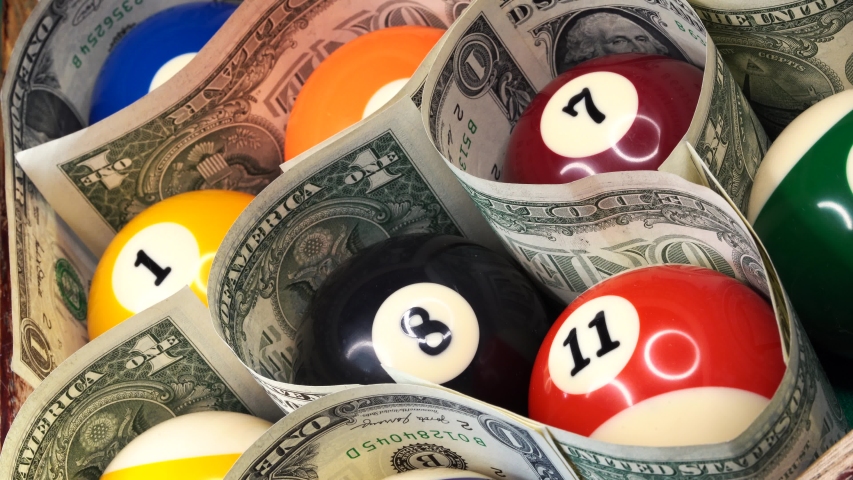 Money and Billiard Balls Close Stock Footage Video (100% Royalty-free ...