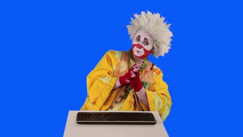 Inspirational Clown Types On Keyboard Funny Stock Footage Video (100% ...